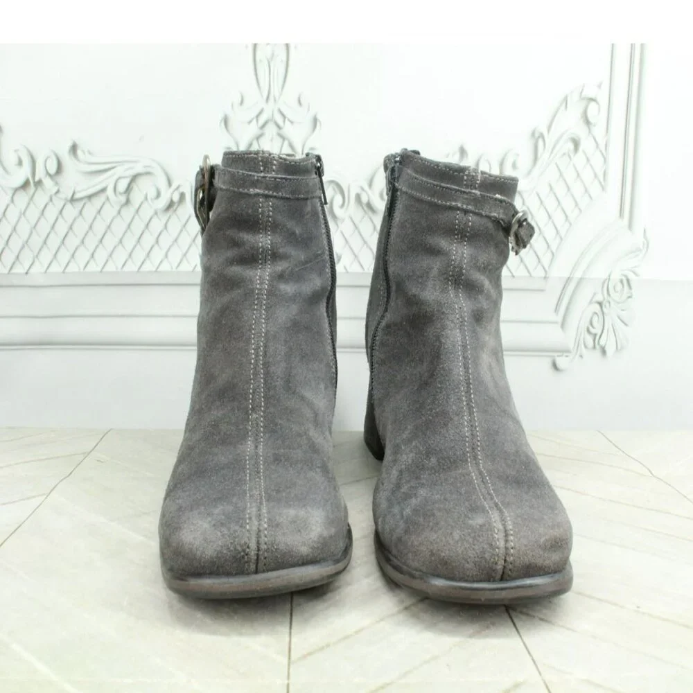 Geier Wally | Shoes | Geier Wally Gray Suede Side Zip Casual Heeled ...